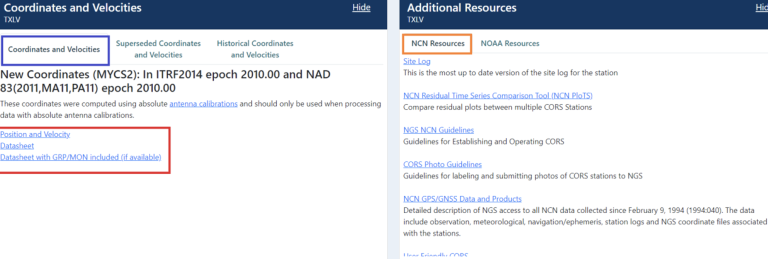 NGS beta version of a new NOAA CORS Network station web page - GPS World