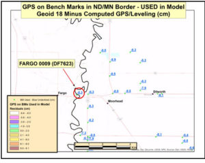 The differences between Geoid18 values and NAD 83, NAVD 88 values - GPS ...